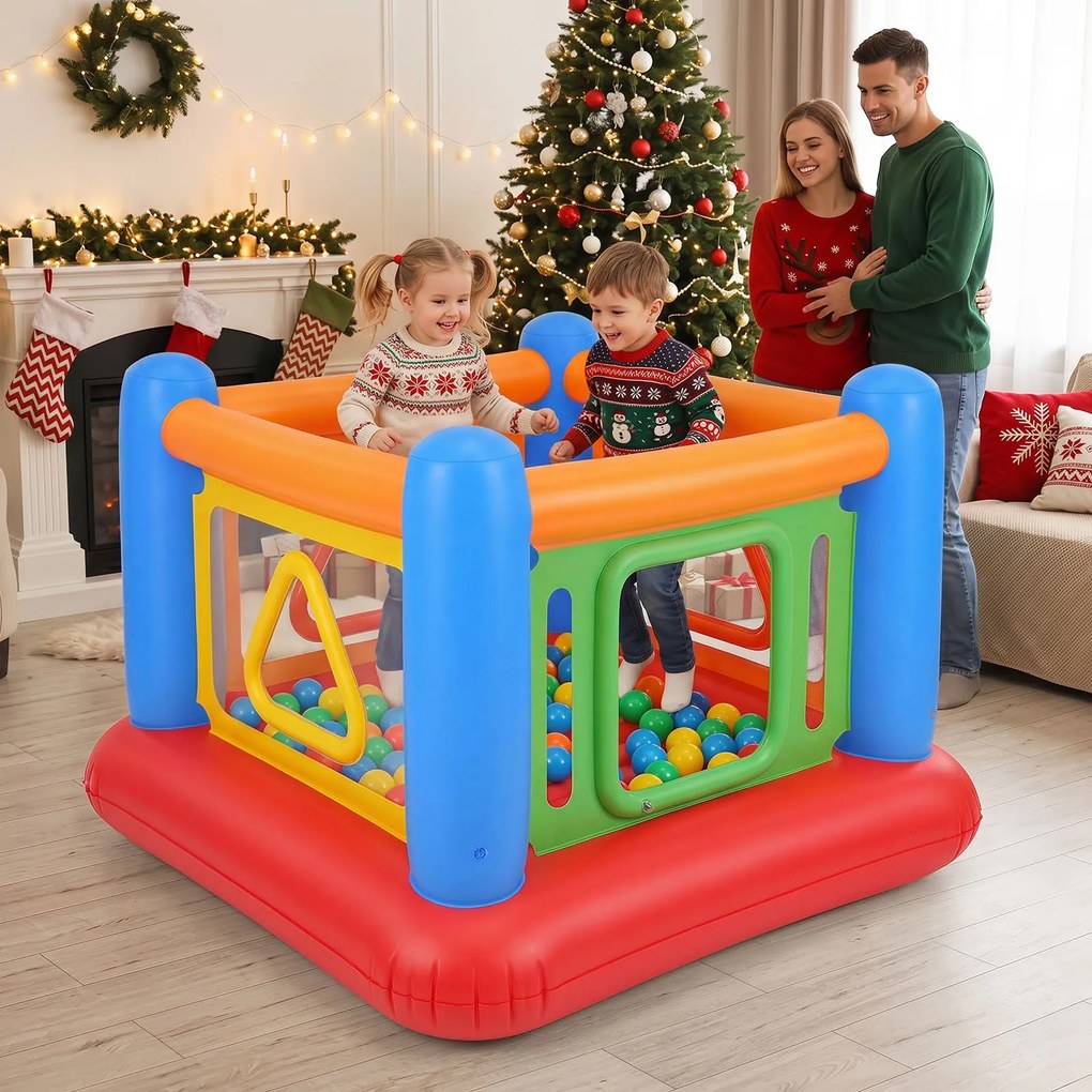 Costway Nafukovací skákací hrad 3 v 1 hrací hrad míčové – 160 × 160 × 125 cm