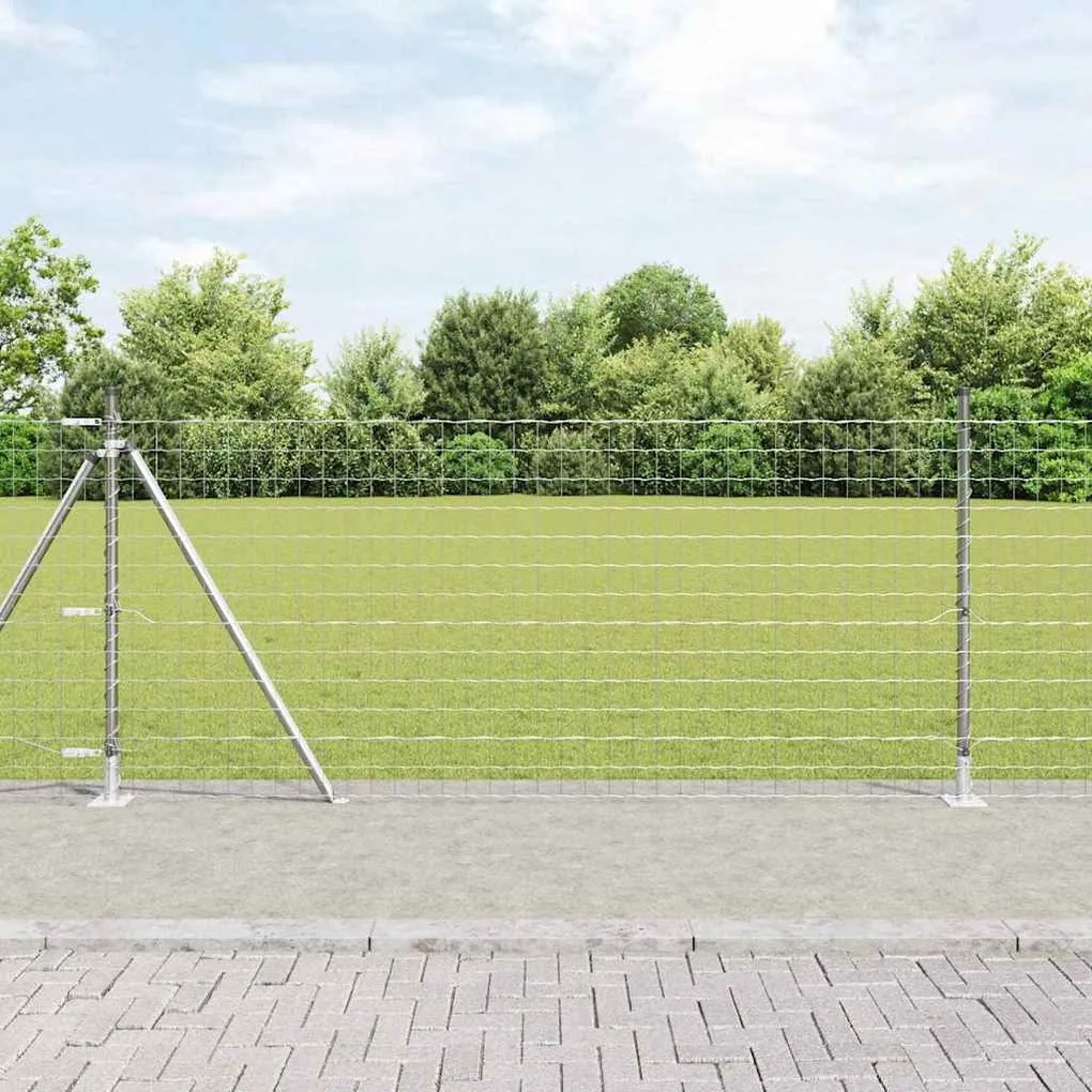 Zahradní euro plot s betonovým základem 10 x 0,8 m Stříbrná 3351053