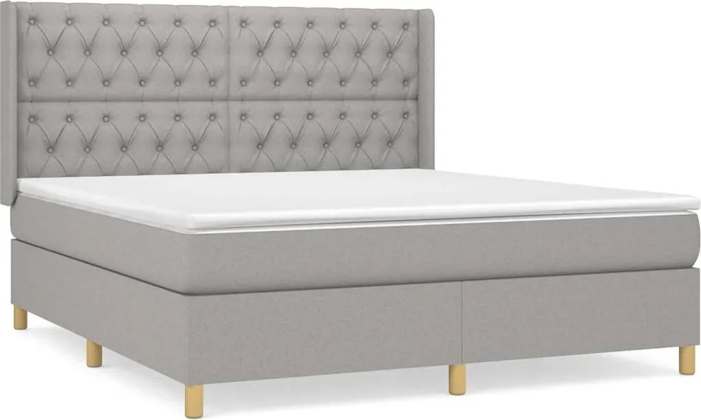 Box spring postel s matrací světle šedá 160 x 200 cm textil 3132241