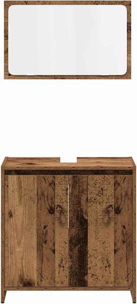 3dílná koupelnová sestava old wood kompozitní dřevo 3328563