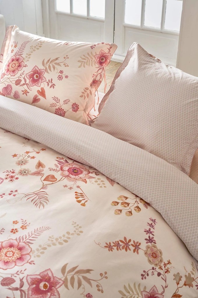 Pip Studio perkálové povlečení Everbloom Light Pink - 140 x 200 + 70x90 (Oboustranné perkálové povlečení na jednolůžko )