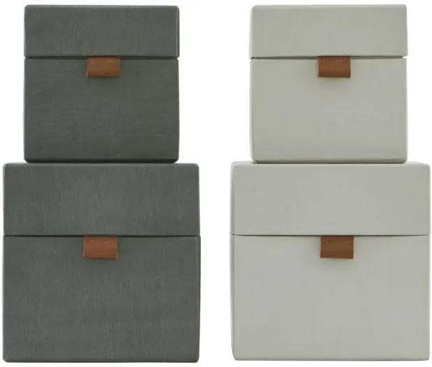 MONOGRAPH Úložný box (kostka) Dark grey/Beige Béžový - menší, béžová barva,  šedá barva, papír | BIANO