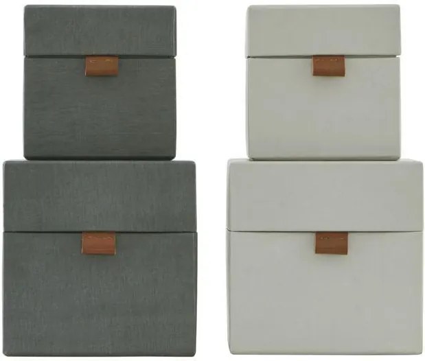 MONOGRAPH Úložný box (kostka) Dark grey/Beige Tmavě šedý - menší, béžová barva, šedá barva, papír