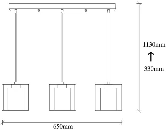 Lustr na lanku SWANK 3xE27/100W/230V