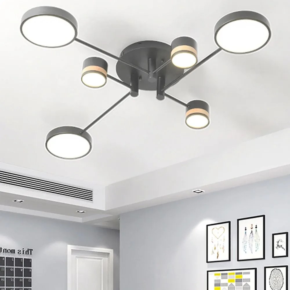 Toolight - LED stropní lampa 6-bodová APP210-3CPR, šedá-hnědá, OSW-08471