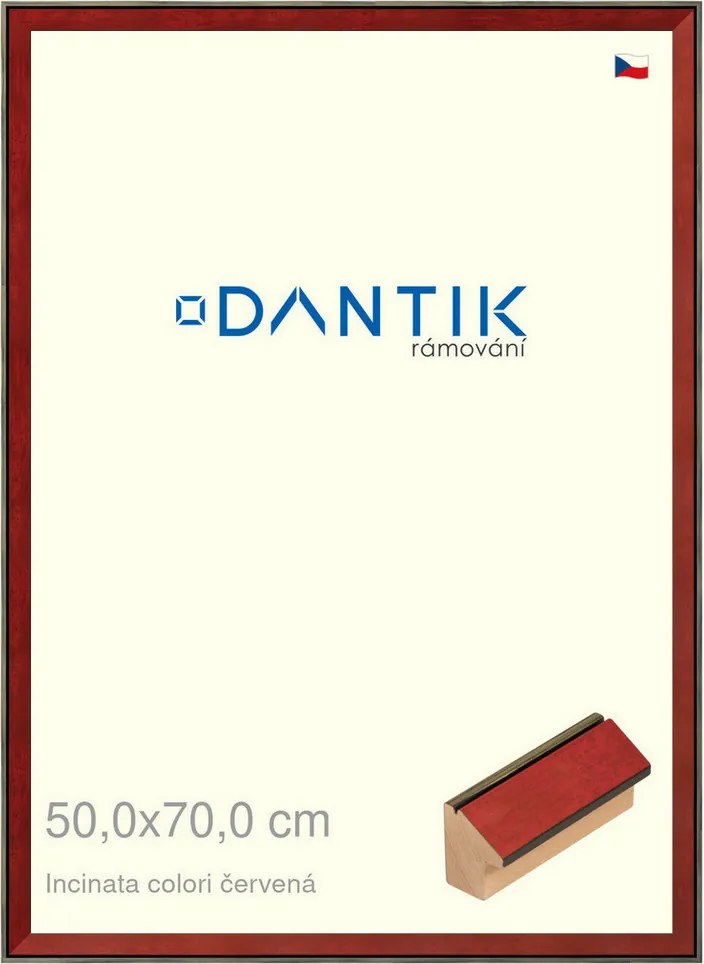 DANTIK rámeček 50x70 | INCLINATA colori červená (Plexi Čiré)