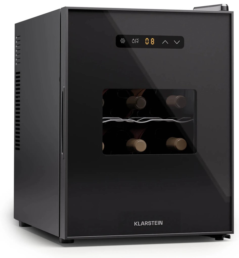 Klarstein Silent Vino 12 Uno, vinotéka, 31 l / 12 lahví, 5-18 °C, dotykový displej