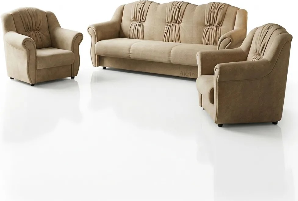 Sedací sestava MATYLDA 3R+1+1 | rozkládací + úložný prostor | béžová 14 WATER REPELLENT