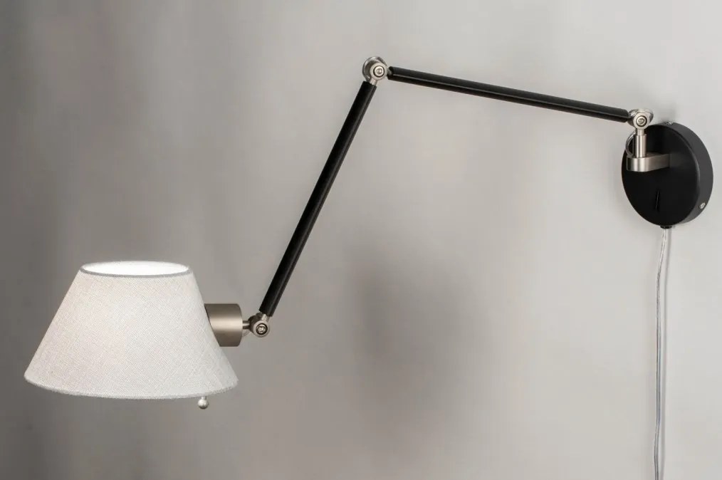 Nástěnné designové svítidlo s ramenem Snap Wall Charlenne Black and Grey