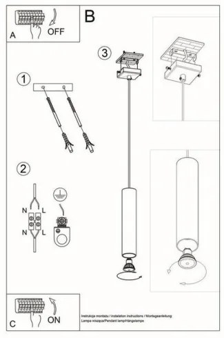 Lustr SOLLUX Lagos 1 GU10 1x40W bez zdroje SL.0327 černá