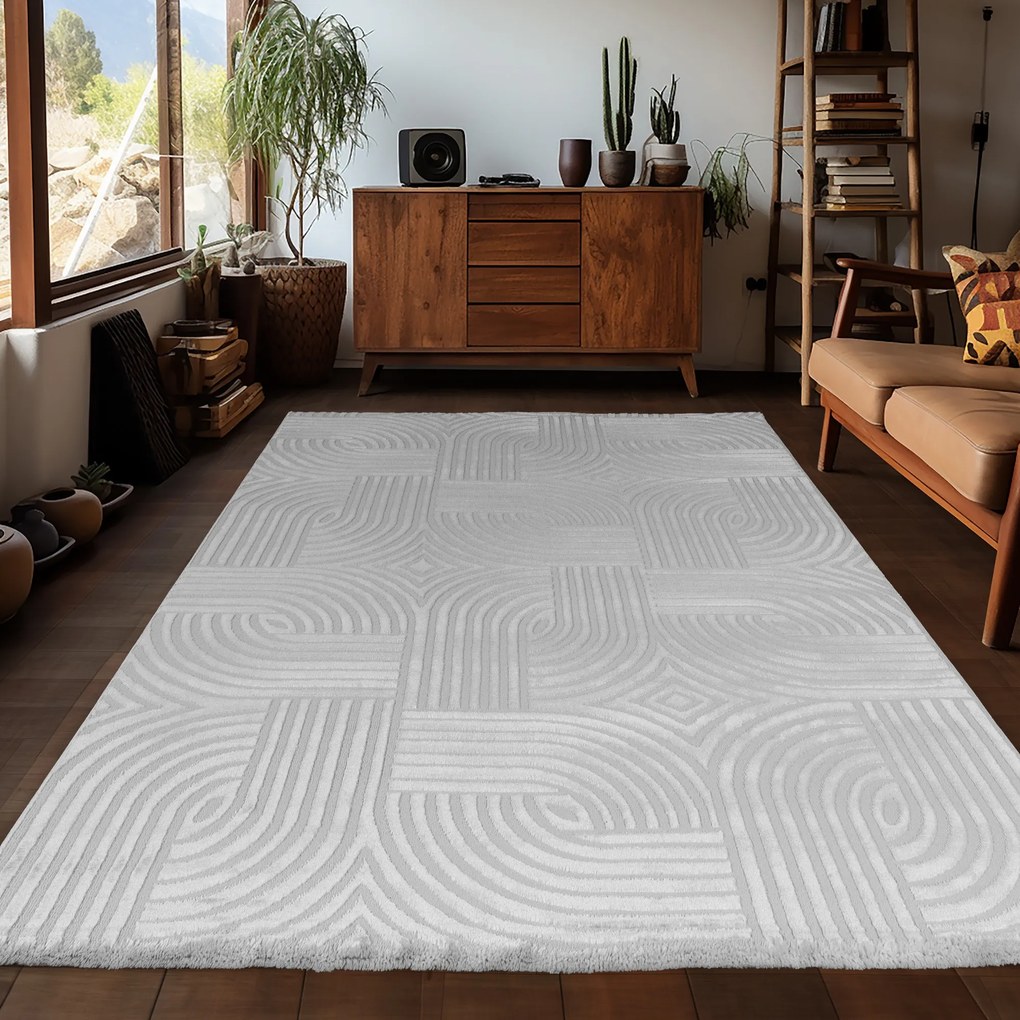 Ayyildiz, Kusový koberec Sahara 1112 Silver, 200x290, šedá, obývací pokoj