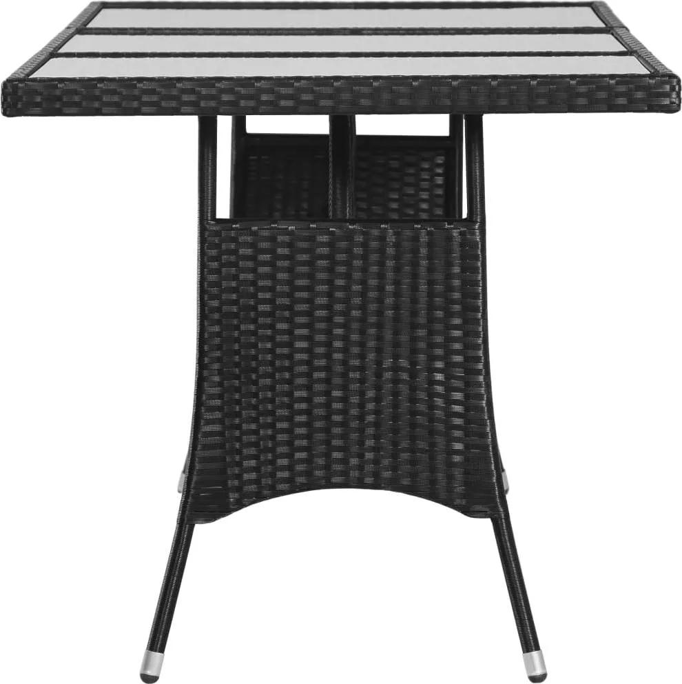 vidaXL Zahradní stůl černý 170 x 80 x 74 cm polyratan [43932]
