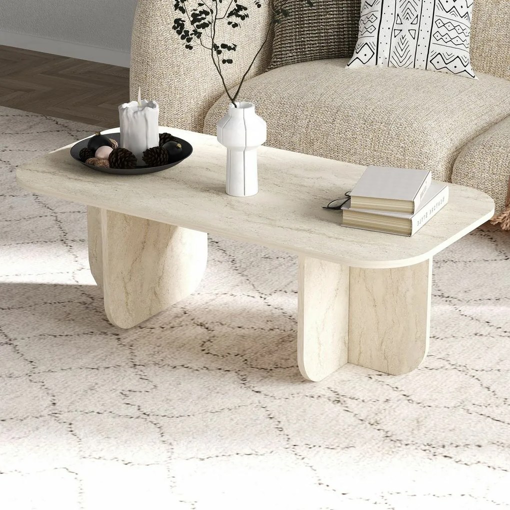 Konferenční stolek Becaj Travertine, travertin