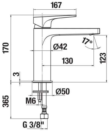 JIKA H3111X10041201 - Umyvadlová baterie CUBITO 17 cm lesklý chrom