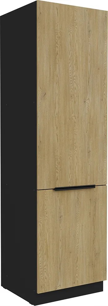 CREMONA cc | vysoká skříňka 60 DK-210 2F potravinová s policemi | 60 cm | černá/cremona