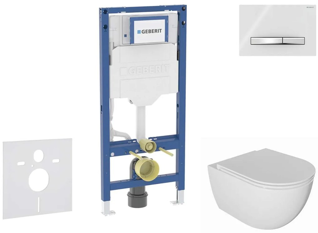 Geberit Duofix - Set předstěnové instalace, klozetu Oudee a sedátka softclose, tlačítko Sigma50, chrom/alpská bílá SANI11CA3134B