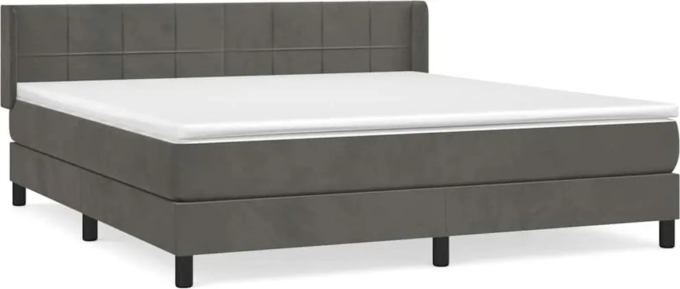 Box spring postel s matrací tmavě šedá 180x200 cm samet 3130974
