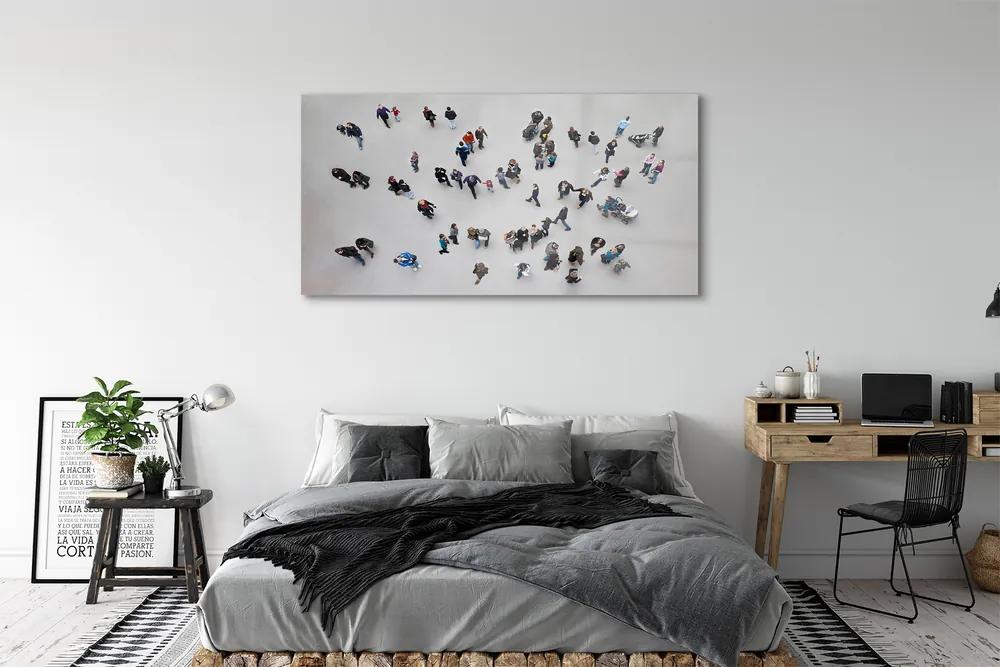 akrylový obraz Lidé pták letu 140x70 cm