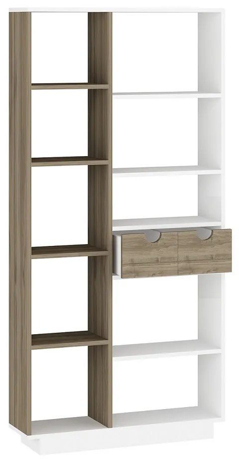 Designový regál Caitir 188,6 cm ořech bílý