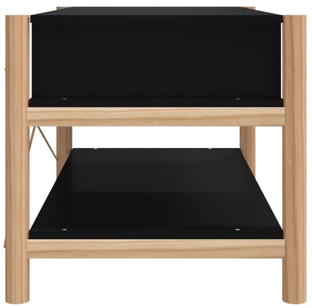 Konferenční stolek černý 82x48x45 cm kompozitní dřevo - Default Title
