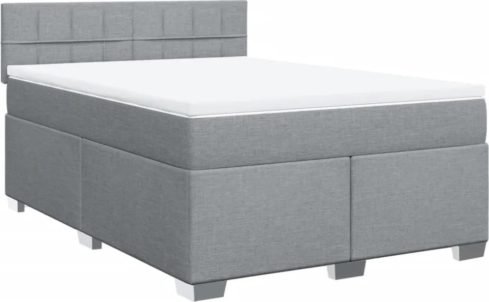 Box spring postel s matrací světle šedá 160 x 200 cm textil 3288239