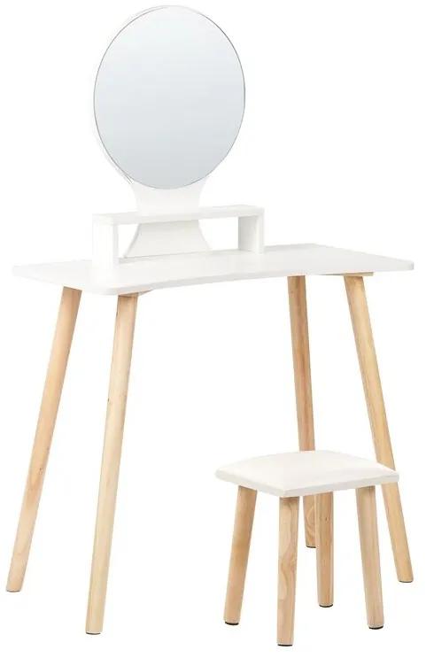 Toaletní stolek se zrcadlem bílý TOULOUGES Beliani