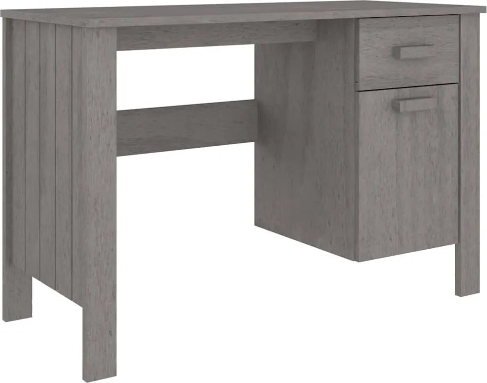 Psací stůl HAMAR světle šedý 113 x 50 x 75 cm masivní borovice 340463