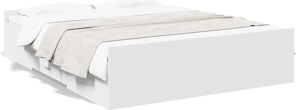 Rám postele se zásuvkami bílý 160 x 200 cm kompozitní dřevo 3280279