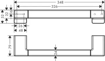Hansgrohe - Madlo, délka 35 cm, matná bílá