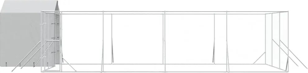Venkovní psí kotec se střechou stříbrný 10 x 6 x 2,5 m ocel 3190480