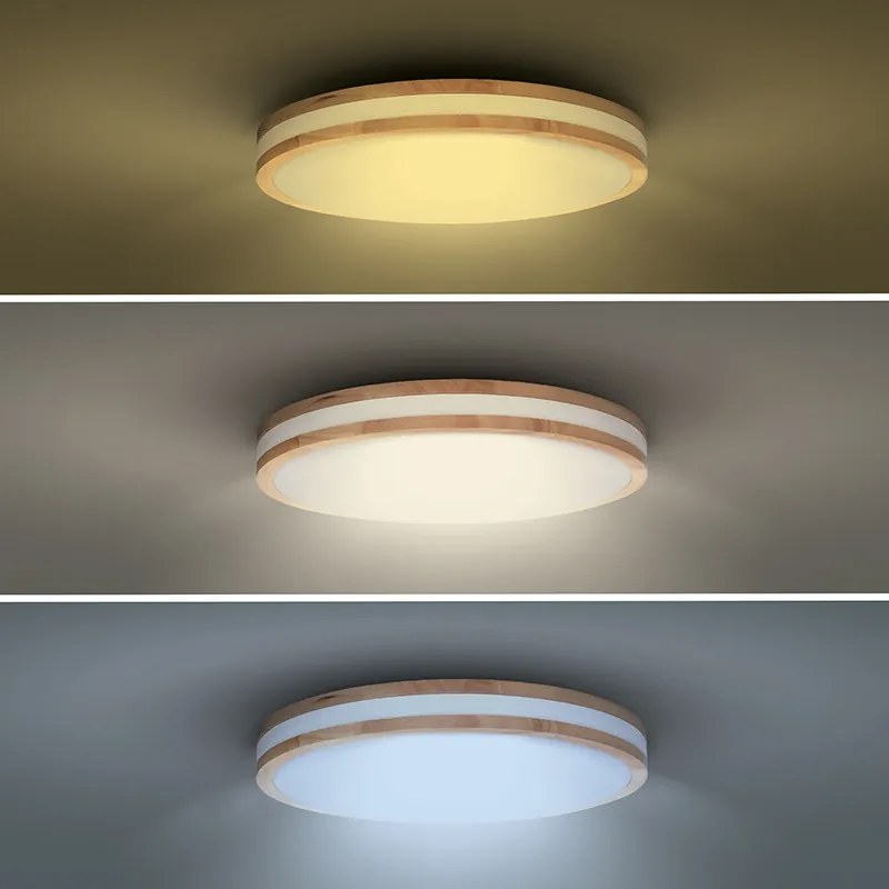 Solight LED osvětlení s dálkovým ovladačem Woody, 48W, 3360lm, 38cm, změna chromatičnosti, stmívatelné