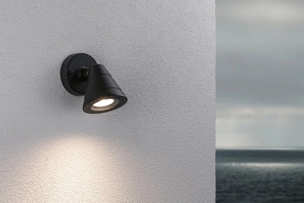 P 94734 Venkovní nástěnné svítidlo Trian IP44 kruhové 100x125mm max. 35W 230V antracit hliník - PAULMANN