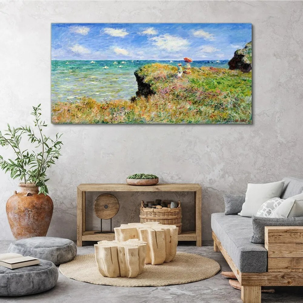 Obraz na plátně Cliff Sea Claude Monet