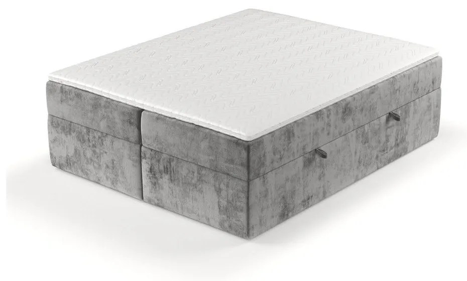 Šedá boxspring postel s úložným prostorem 200x200 cm Yoko – Maison de Rêve