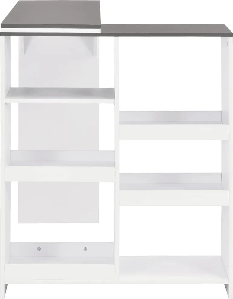 Barový stůl s pohyblivým regálem bílý 138 x 39 x 110 cm 280226