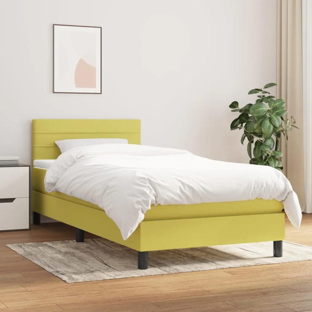 vidaXL Box spring postel s matrací 100 x 200 cm textil [3140119] Barva: Tmavě šedá