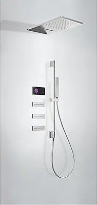 TRES - Termostatický podomítkový elektronický sprchový set SHOWER TECHNOLOGY Včetně elektronického ovládání (černá barva). 09288407