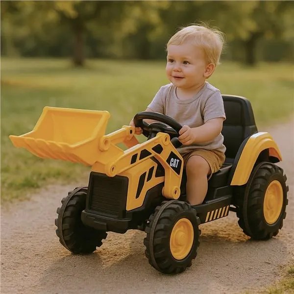 Dětský elektrický traktor Baby Mix CAT žlutý