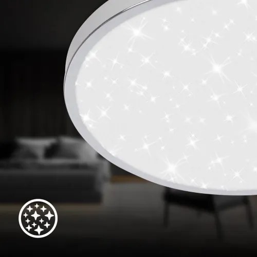 LED stropní svítidlo BRILONER Tak průměr 24cm 12W IP44 hvězdné nebe chrom 3933018