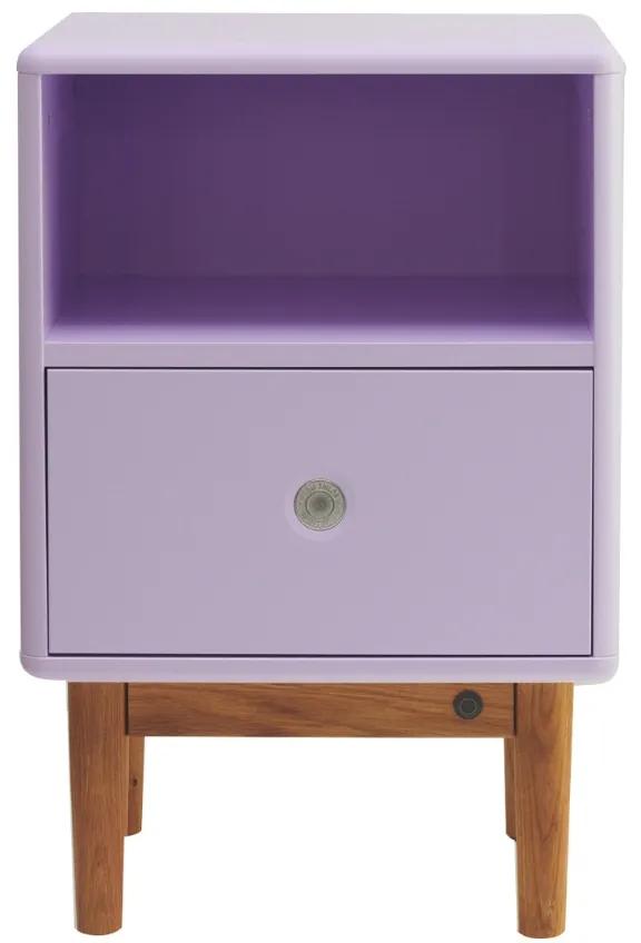 Světle fialový lakovaný noční stolek Tom Tailor Color 40 x 33,5 cm