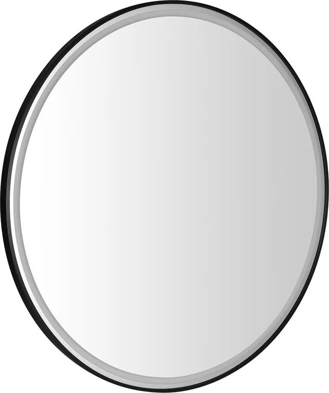 Sapho Sapho, KADRIS kulaté zrcadlo s LED osvětlením, ø 80cm, černá mat, KD080
