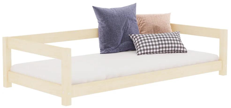 Benlemi Dětská postel STUDY se zábranou Zvolte barvu: Béžová, Zvolte rozměr: 80x180 cm, Zvolte zábranu: Se dvěma zábranami