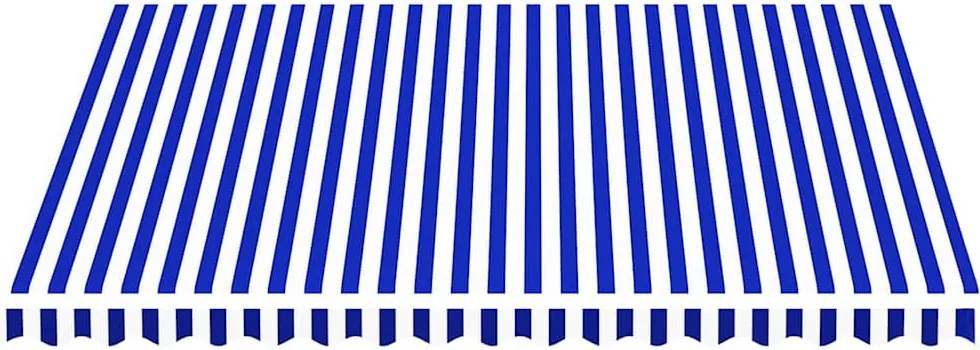 Náhradní plachta na markýzu modrá a bílá 400 x 350 cm polyesterová 311918