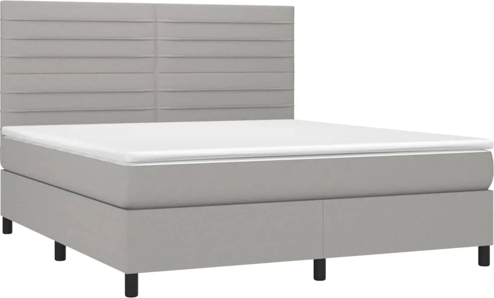 Box spring postel s matrací světle šedá 160 x 200 cm textil 3141865