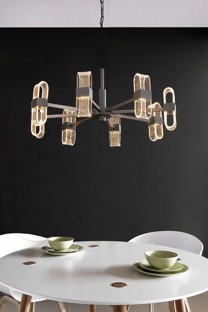 Toolight Toolight, LED závěsné stropní svítidlo 6x20W APP770-6C + dálkový ovladač, černá, OSW-05021