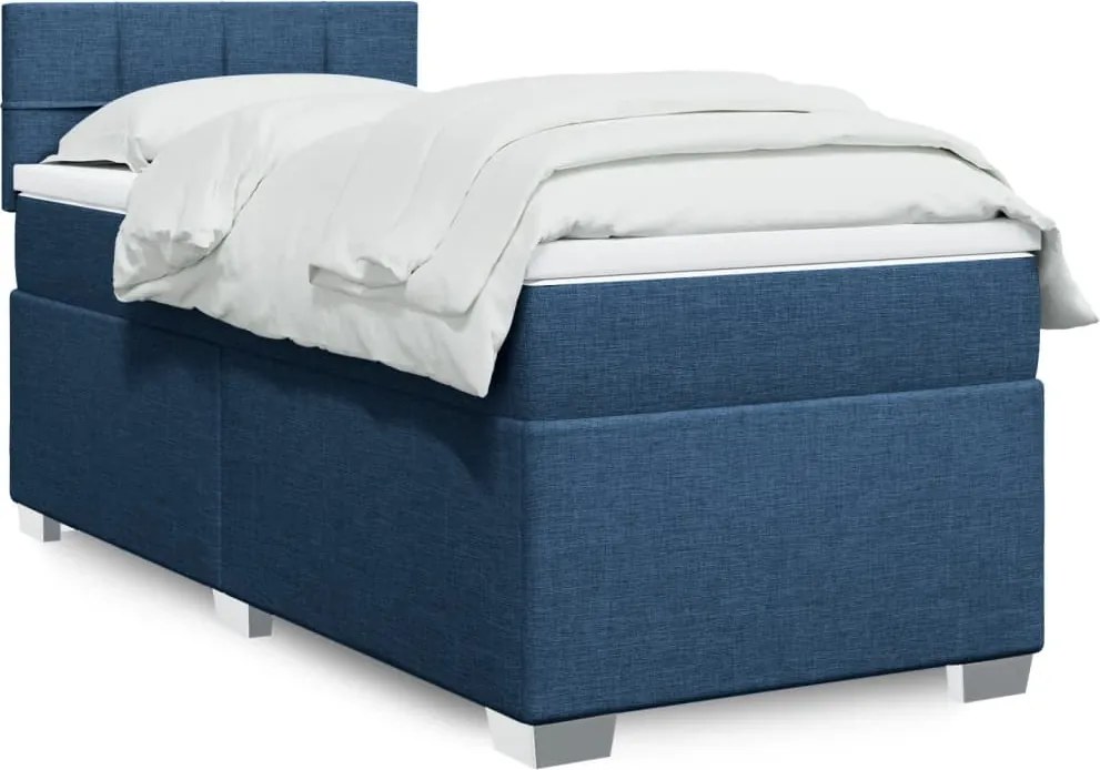 Box spring postel s matrací modrá 80x200 cm textil 3285721