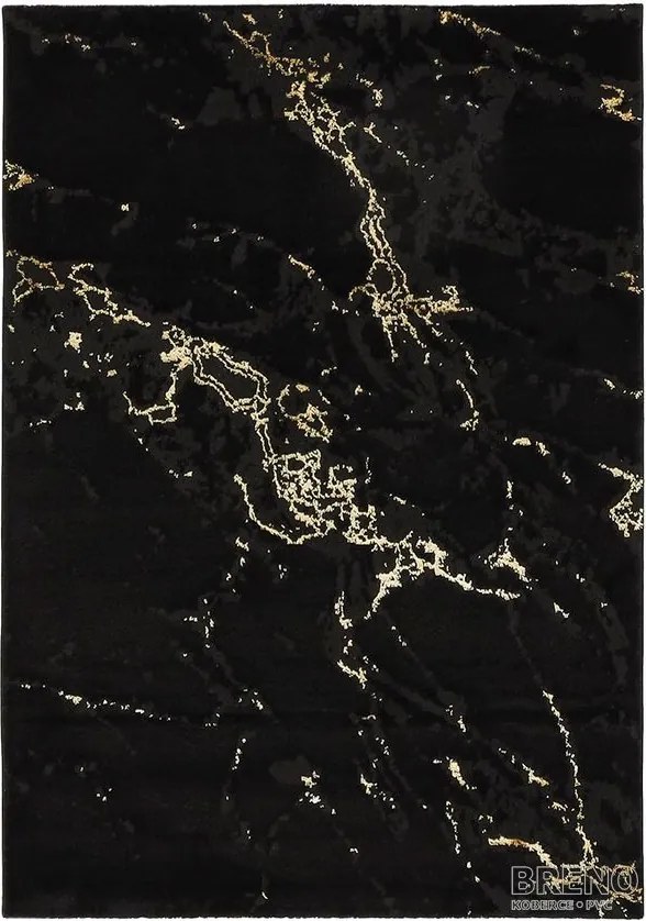 Breno Kusový koberec MARMARIS 400 nero, 80x300 cm, Černá/Vícebarevné
