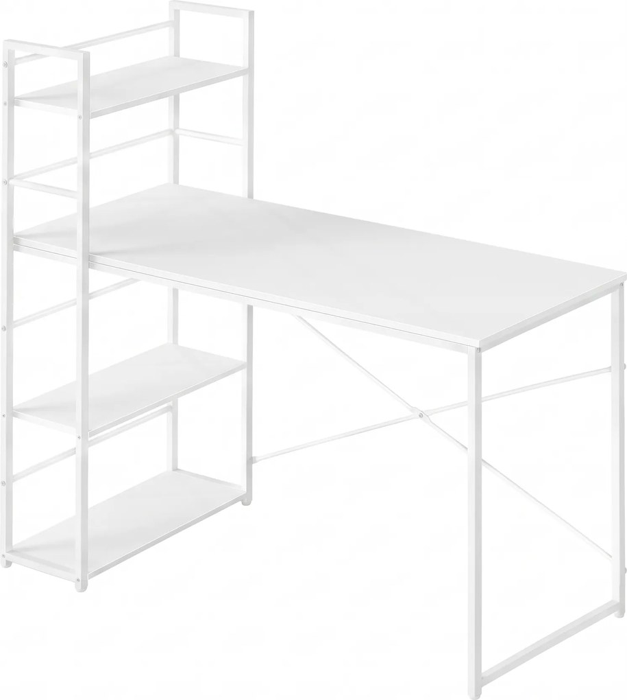 Psací stůl MAX 4.0 s regálem 120x44 cm, bílý