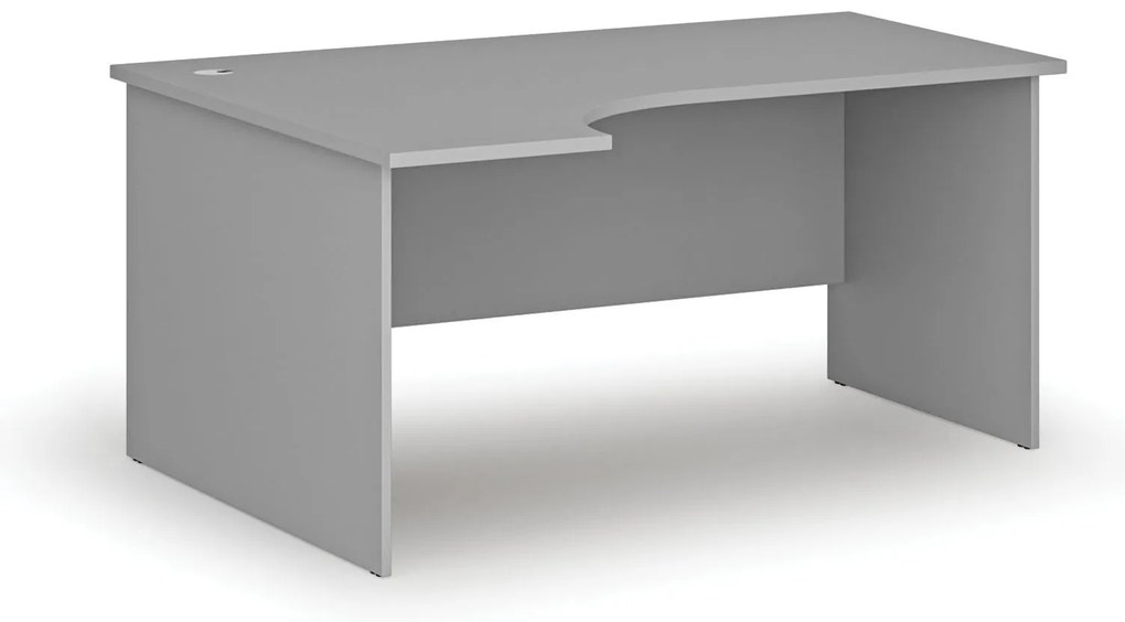 Rohový kancelářský psací stůl PRIMO GRAY, 160x120 cm, levý, šedá
