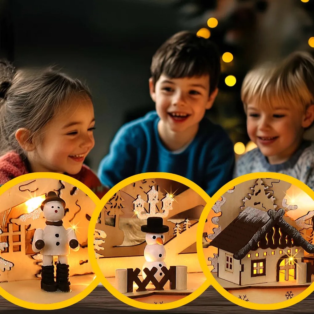 Monzana Vánoční LED oblouk CLEMENT, 45x12,5x28cm, přírodní hnědá